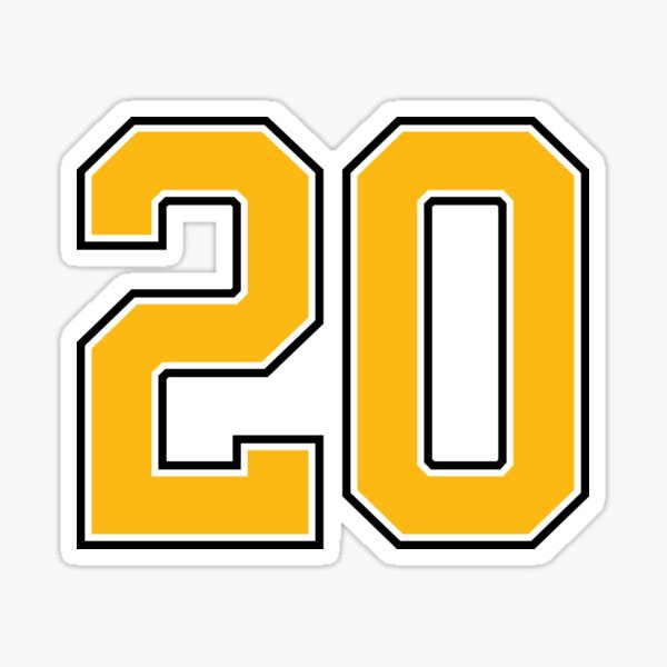 "Yellow Number 20 lucky sports jersey twenty" Sticker for Sale by ...