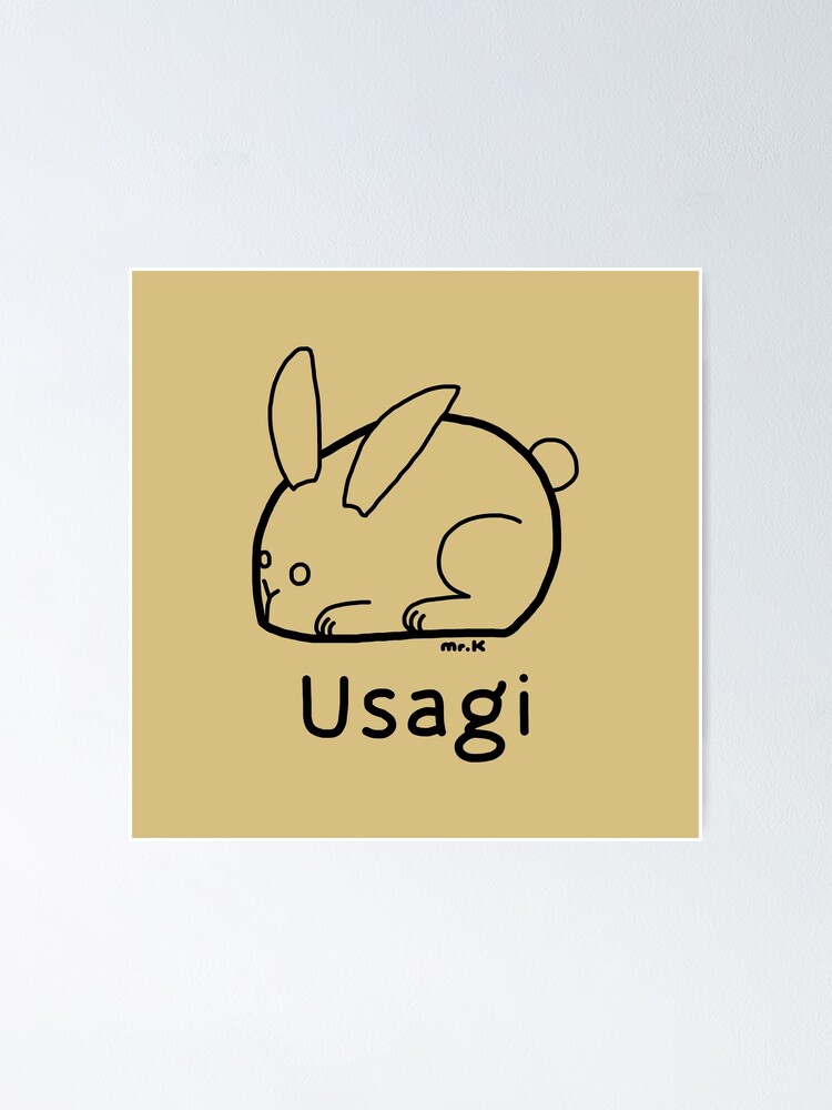 "Usagi (Rabbit) Japanese design in black" Poster for Sale by MrKShirts ...