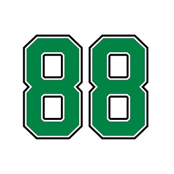 "88 number, green lucky sports eighty eight" Sticker for Sale by ...