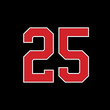 "Sports Number 25, red black color lucky sport twenty five" Sticker for ...