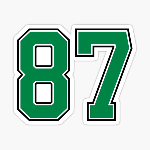"87 number, green lucky sports eighty seven" Sticker by ArtIsParty ...
