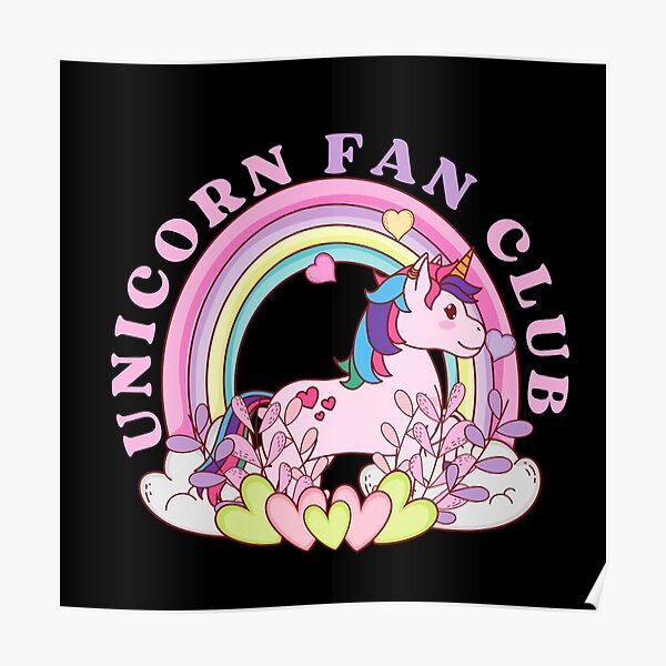 "unicorn fan club" Poster for Sale by Hoetoons | Redbubble