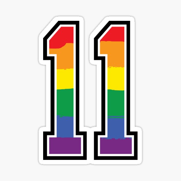 "Number 11 Rainbow LGBT pride eleven" Sticker by LoveIsColorful | Redbubble