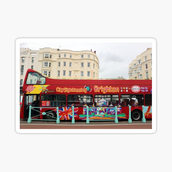 "Brighton Sightseeing Bus" Sticker by pinkal | Redbubble