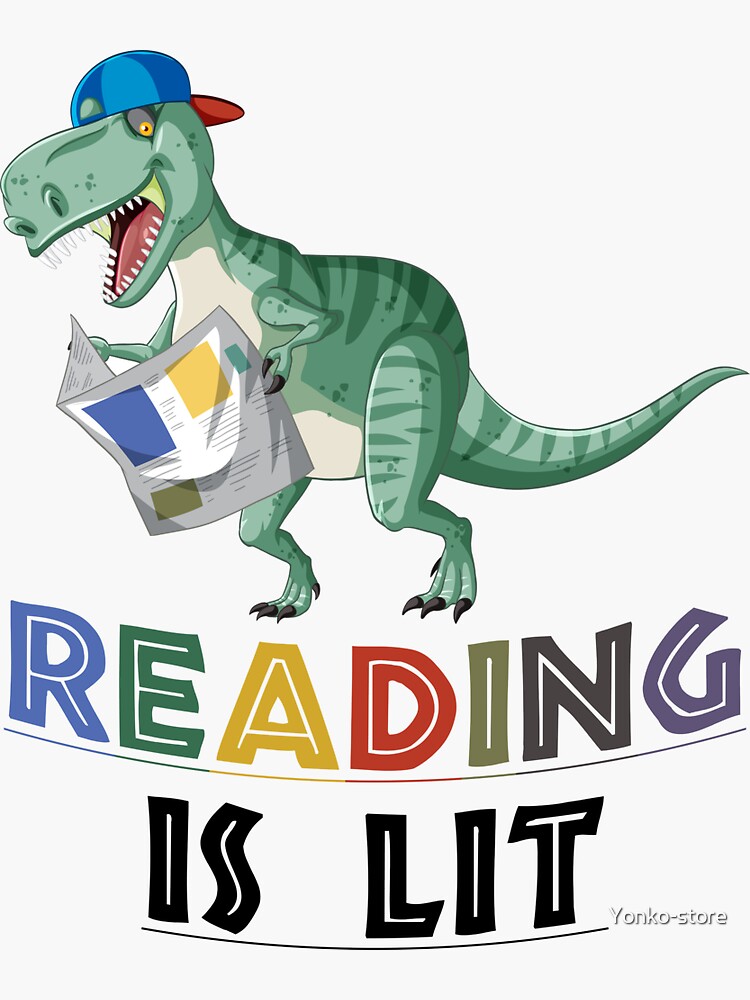 "Reading is lit - Wild about reading" Sticker by Yonko-store | Redbubble