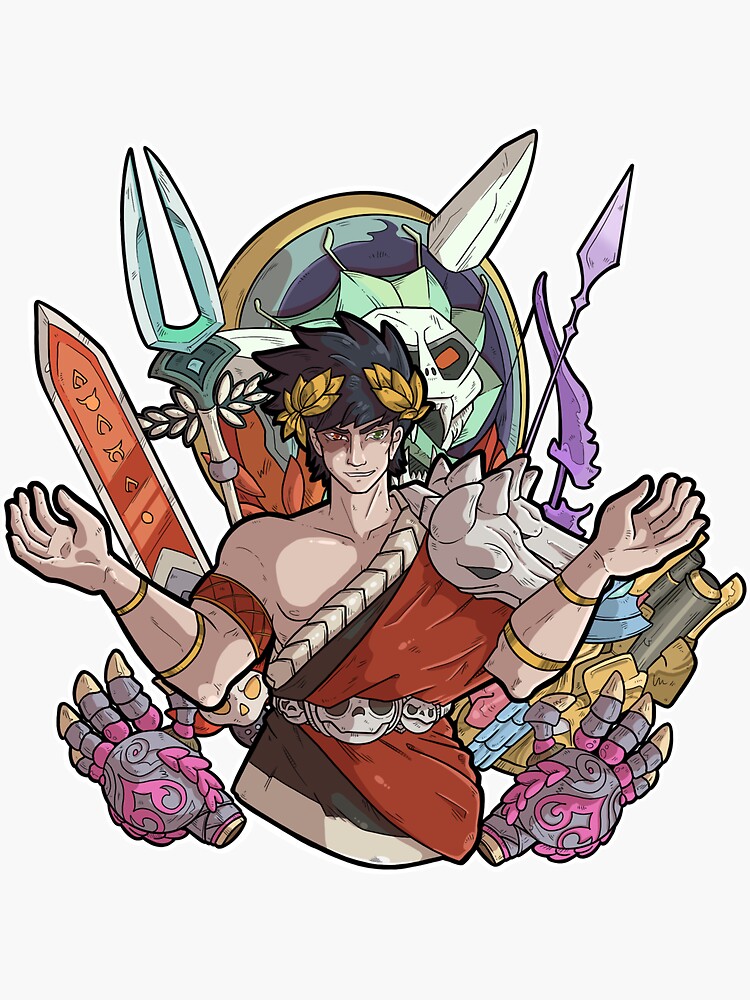 "zagreus - from hades videogame" Sticker by CarmenCrysalis | Redbubble