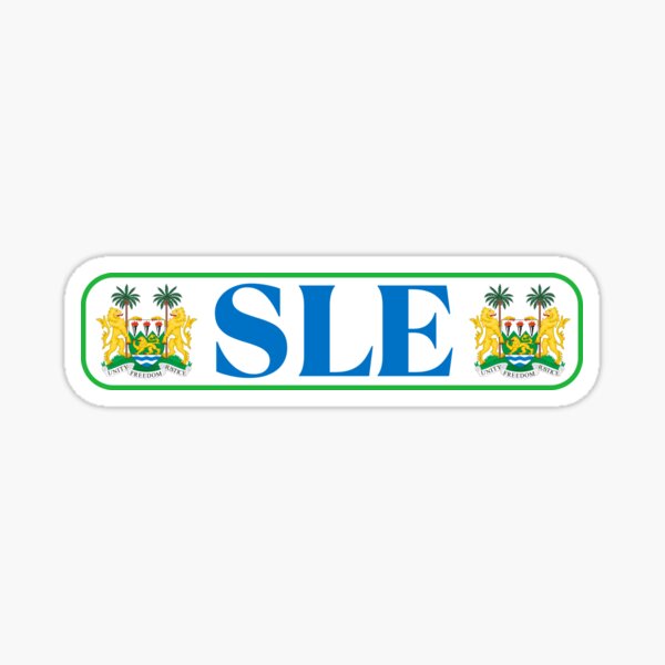 "SLE 3 Letter Code Sierra Leone" Sticker for Sale by FedSherDesign ...