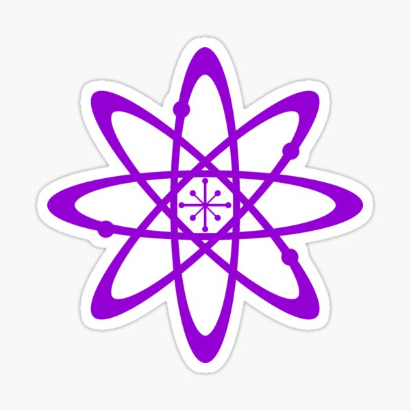 "Atom--Dark Violet" Sticker by SCHPiDAUU | Redbubble