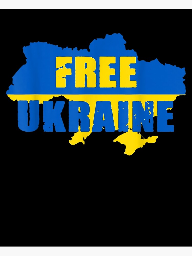 "Free Ukraine Ukrainian Flag Ukraine Map I Stand With Ukraine" Poster ...