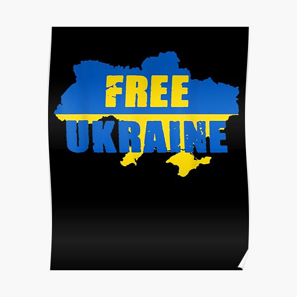 "Free Ukraine Ukrainian Flag Ukraine Map I Stand With Ukraine" Poster ...