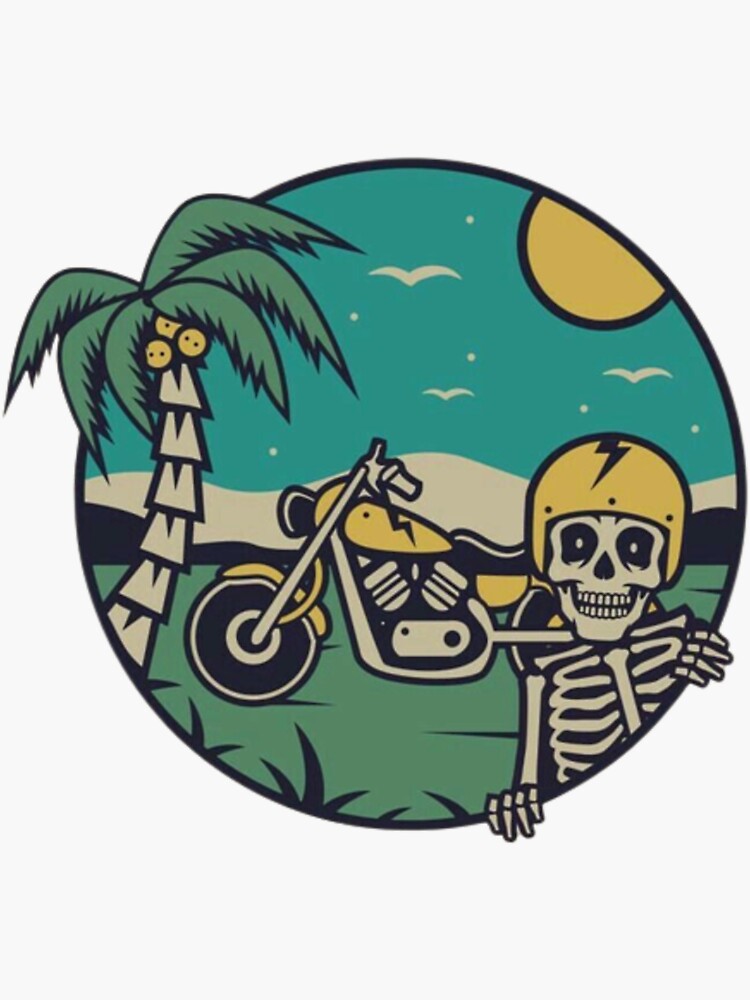 "CHILLING SKELETON " Sticker by ANIHOME | Redbubble
