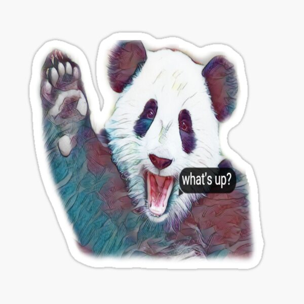 "cute painted panda waves his hand" Sticker by DanaIrik | Redbubble