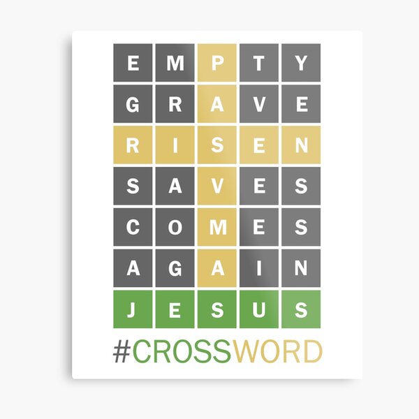 "Christian Cross Word Wordle Puzzle Game Risen Jesus Easter Sunday ...