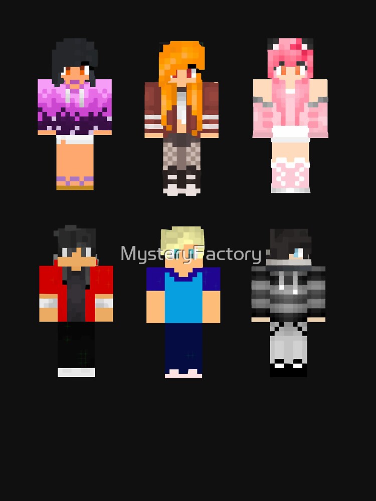 "Aphmau Friends Minecraft Skins Sticker Pack Mystreet" Active T-Shirt ...