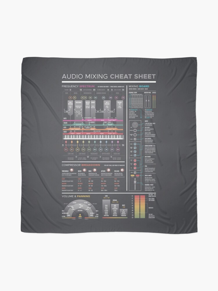 "Audio Mixing Cheat Sheet" Scarf for Sale by pennyandhorse | Redbubble