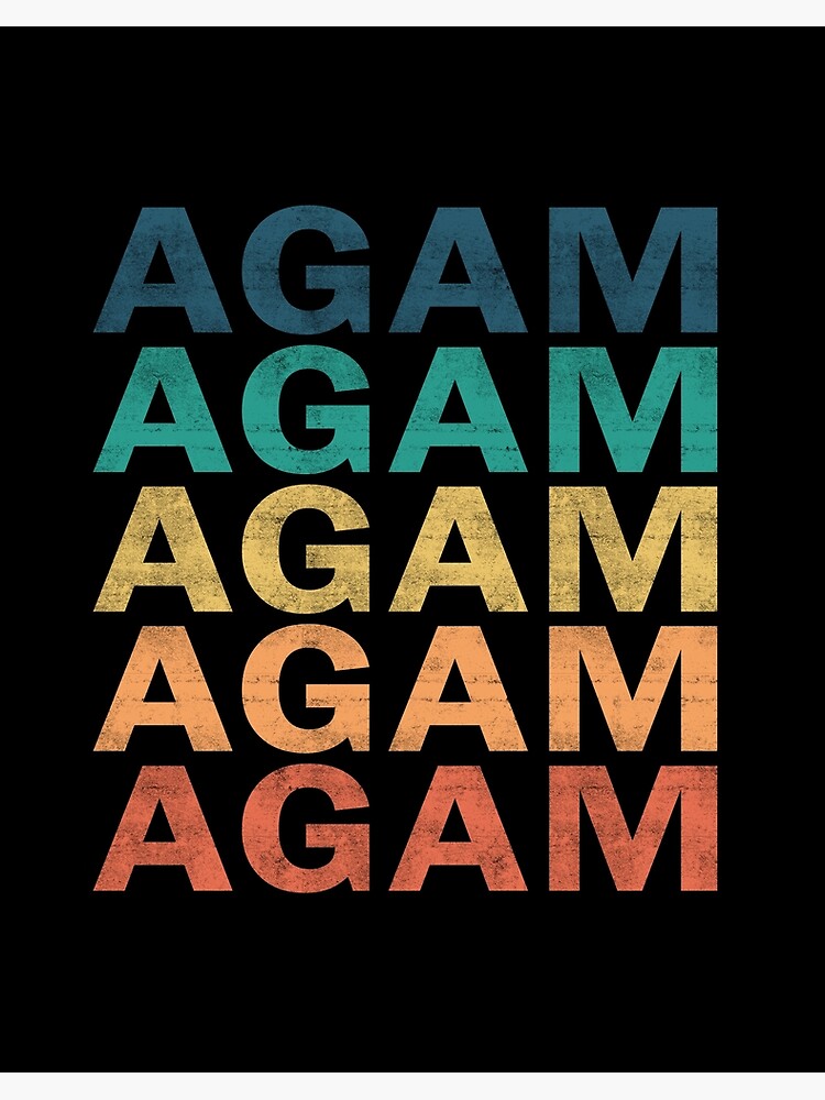 "Agam Name T Shirt - Agam Vintage Retro Name Gift Item Tee" Art Board ...