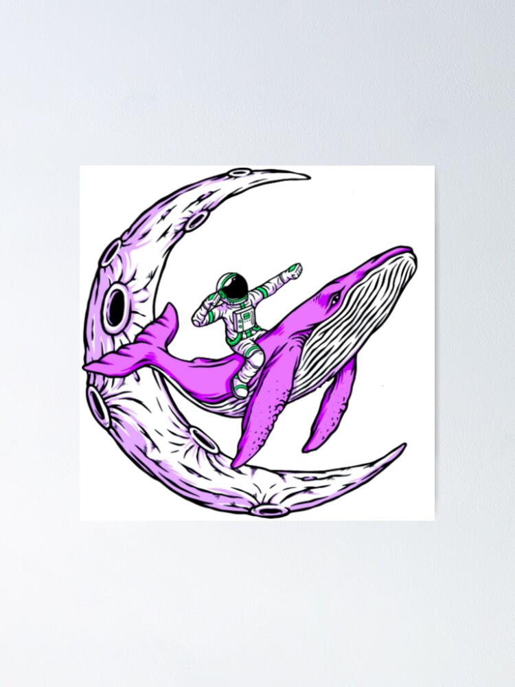 "Pink Orca Moon Rider Spaceman Design" Poster for Sale by Nixess ...