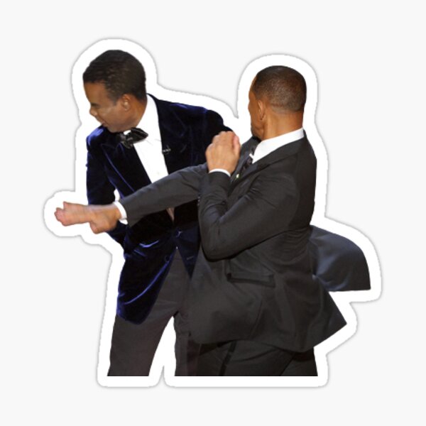 "Will Smith Slaps Chris Rock" Sticker by Texterous | Redbubble