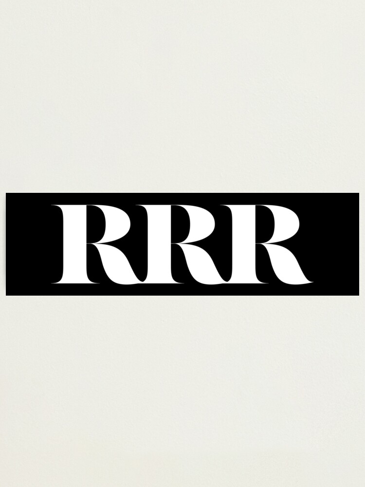 "RRR - elegant white text logo" Photographic Print for Sale by ...
