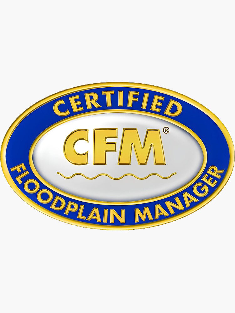 "Official logo of CFM Certified Floodplain Manager" Sticker by 98selk ...