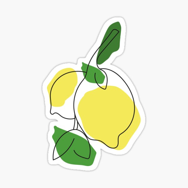 "Lime Lemon Yellow Line art" Sticker by laultimaromanov | Redbubble