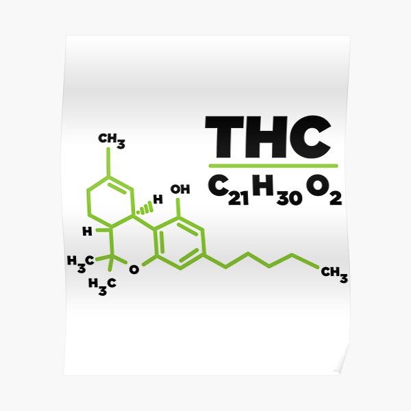 "THC Chemical Compound Classic ." Poster for Sale by mintonleanse ...