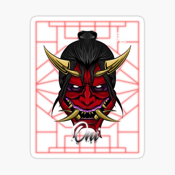 "Oni Mask" Sticker for Sale by House-of-Amon | Redbubble