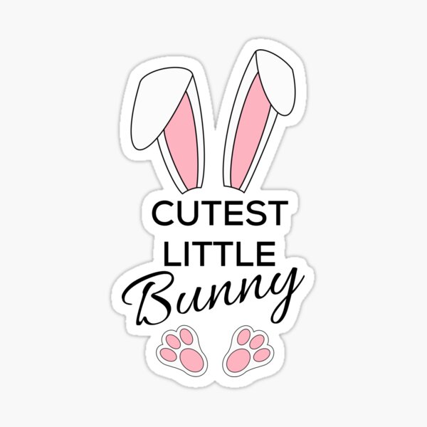 "Cutest Little Bunny Ears" Sticker by champagnemoment | Redbubble