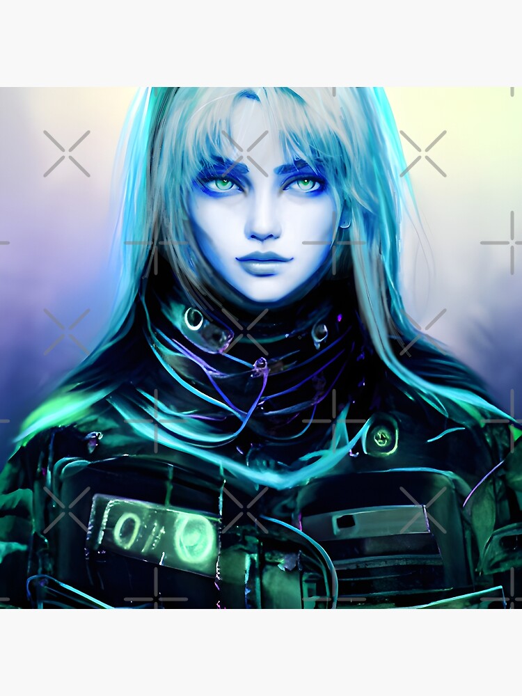 "cyberpunk cute vaporwave retrowave anime cyber neon girl" Poster for ...