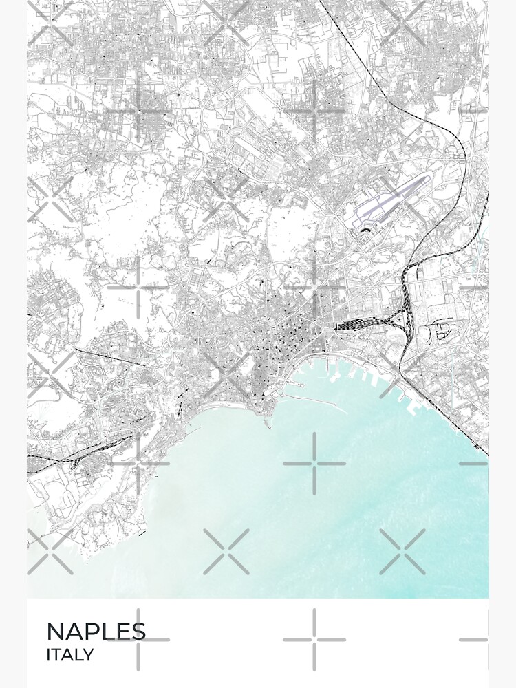 Pegatina «Mapa de la ciudad de Nápoles, Italia» de barle | Redbubble