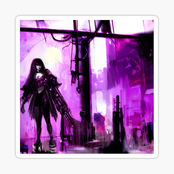 "cyberpunk retrowave vaporwave anime cool synthwave girl" Sticker by ...