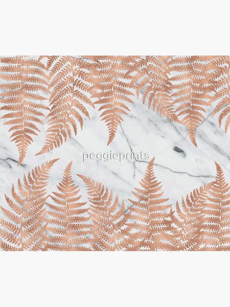 "Rose gold ferns on marble" Sticker for Sale by peggieprints | Redbubble