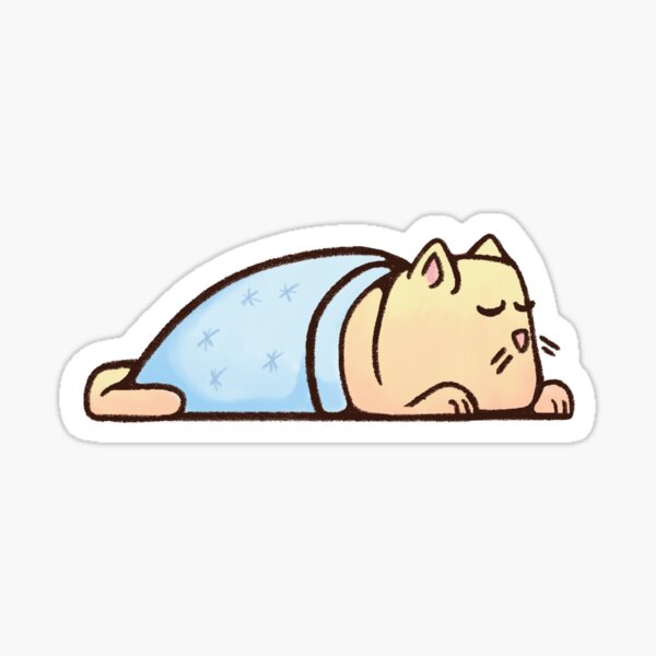 "Cute Sleeping Cat" Sticker by artzybartzy | Redbubble
