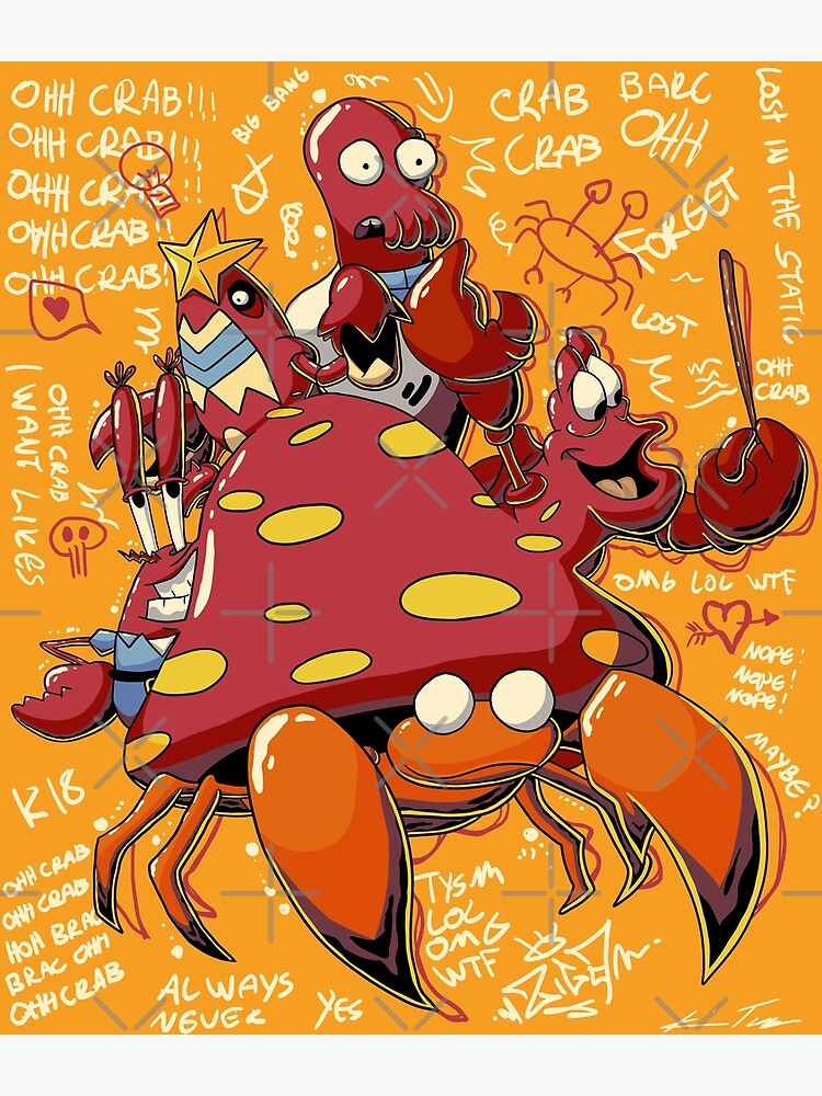 "Oh crab!" Poster for Sale by Kakescribbles | Redbubble