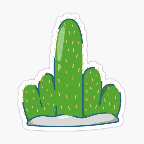 "cute middle finger cactus" Sticker for Sale by Perfunctory77 | Redbubble
