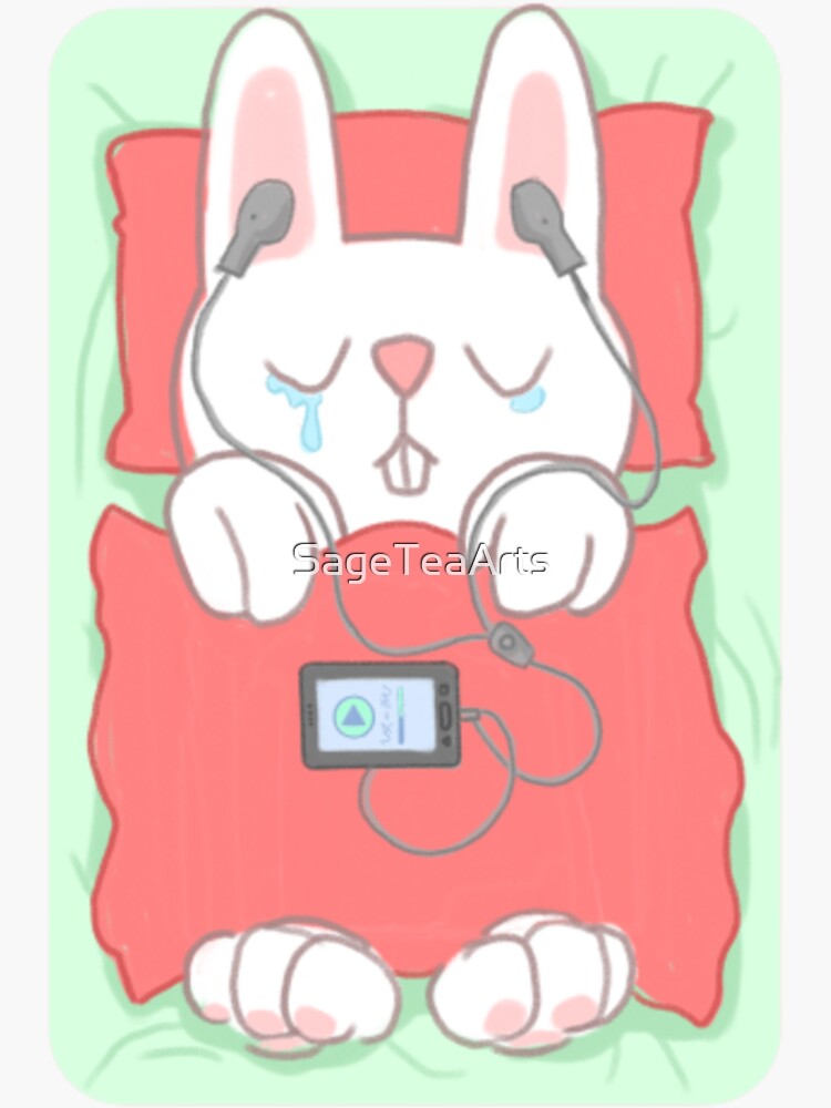 "Sad Rabbit" Sticker for Sale by SageTeaArts | Redbubble