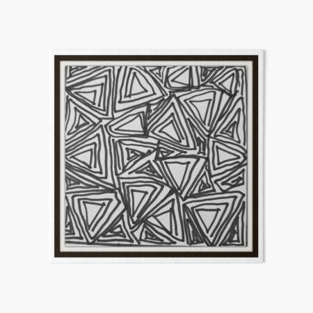 "Zen Tangle Wall Art-Triangles-Black & White" Art Board Print by ...