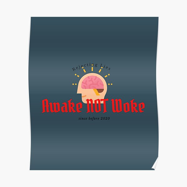 "Awake Not Woke" Poster by TheReporter1 | Redbubble