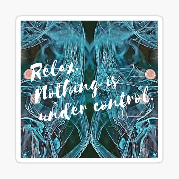 "Relax. Nothing is under control." Sticker by MAREK-Designs | Redbubble