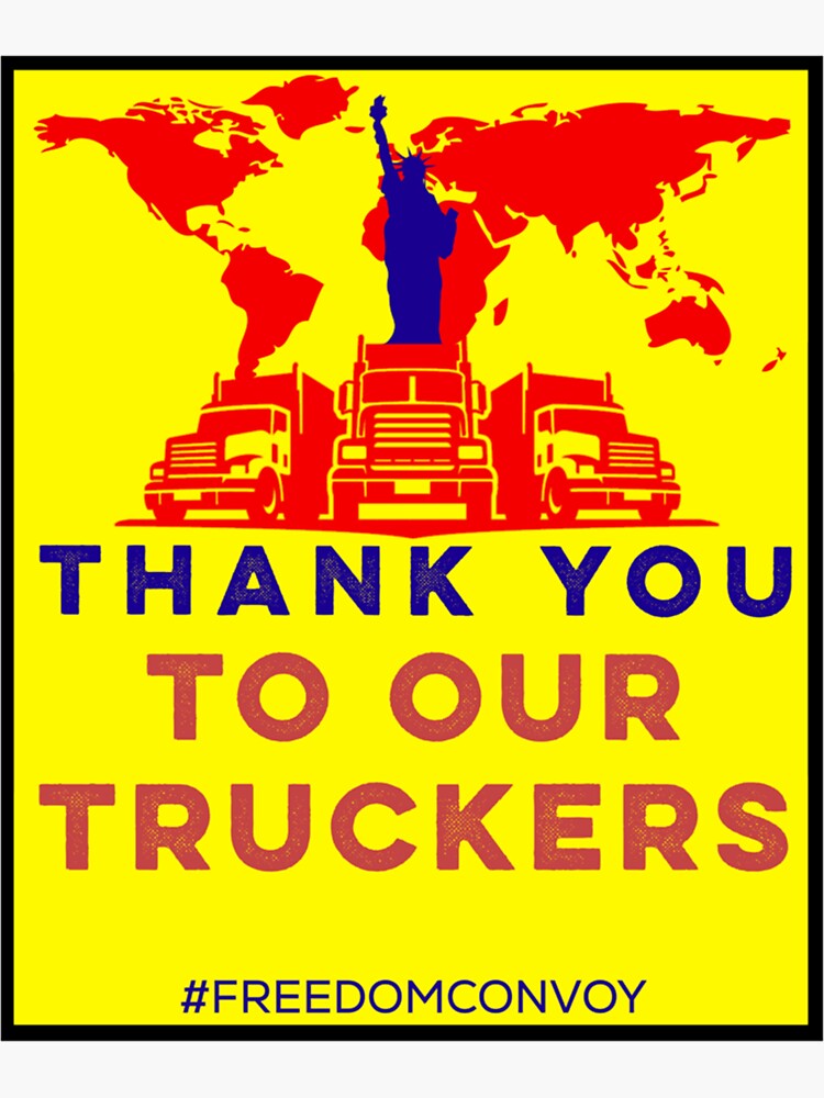 "Canadian truckers convoy 2022 freedom convoy" Sticker by HoonShote ...