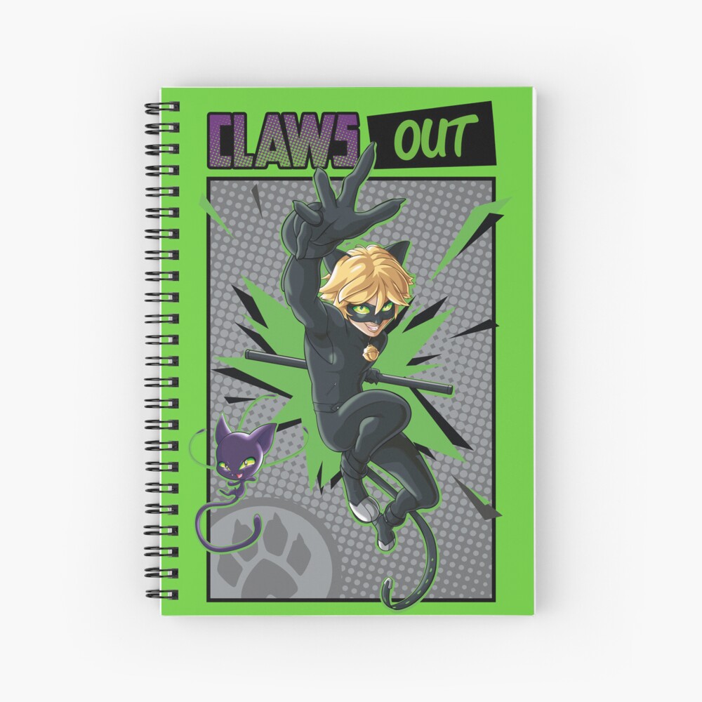 "Miraculous Ladybug - Cat Noir Focus" Spiral Notebook for Sale by ...