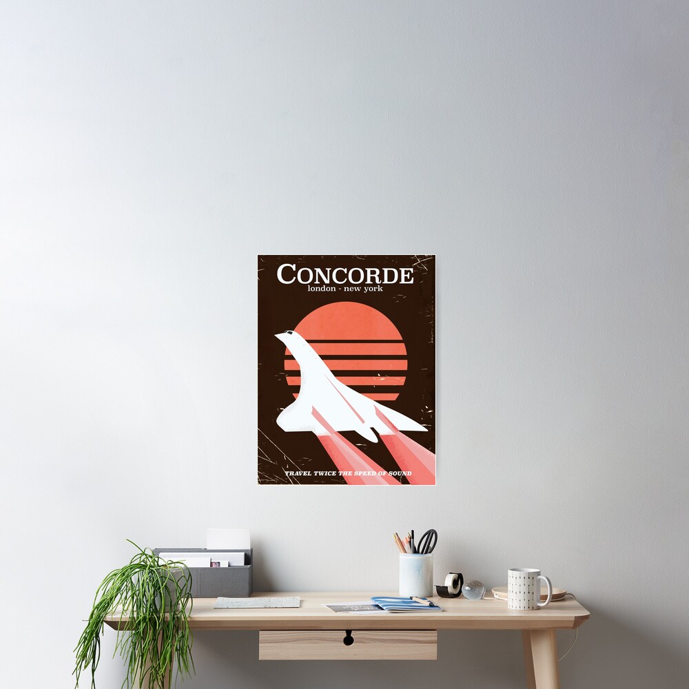 Poster « Affiche de vol du Concorde Vintage 70 », par vectorwebstore ...