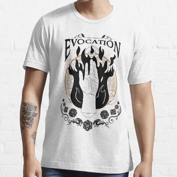 "Evocation - RPG Magic School Series : Black" T-shirt for Sale by ...
