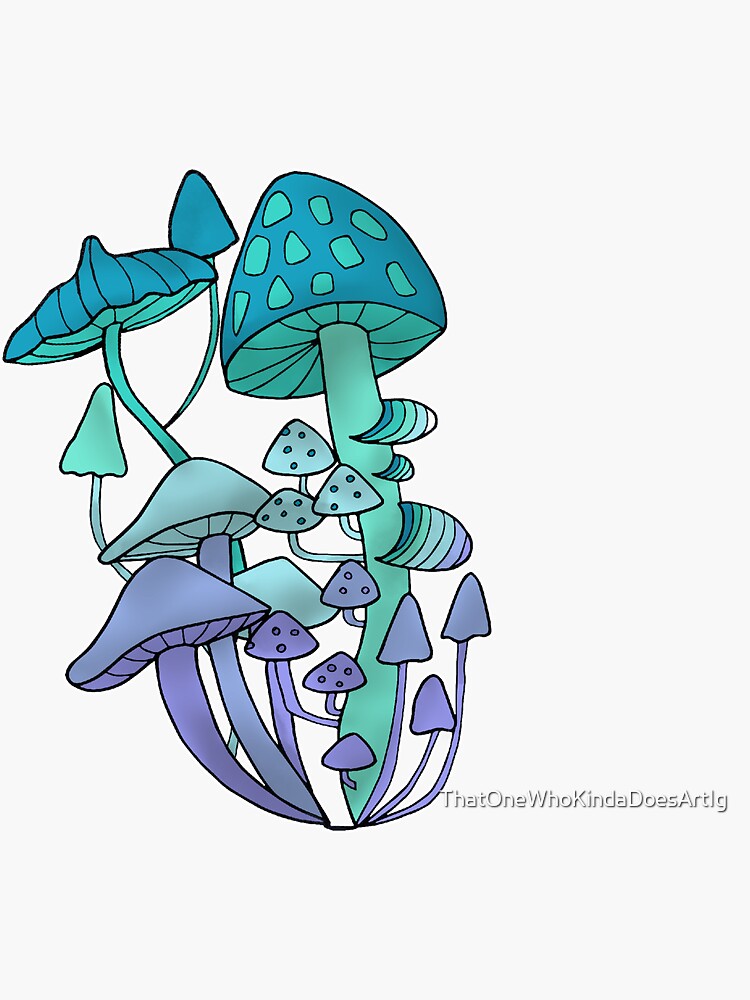 "Subtle Neptunic mushrooms" Sticker by Nightingale1403 | Redbubble