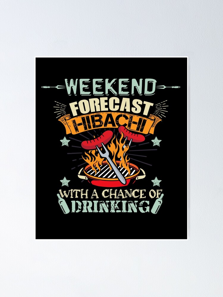 "Hibachi Grill Lover Men Japanese Barbecue Gift Hibachi" Poster by ...