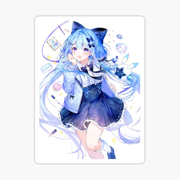 "Cute anime girl in blue" Sticker for Sale by LokShyu | Redbubble