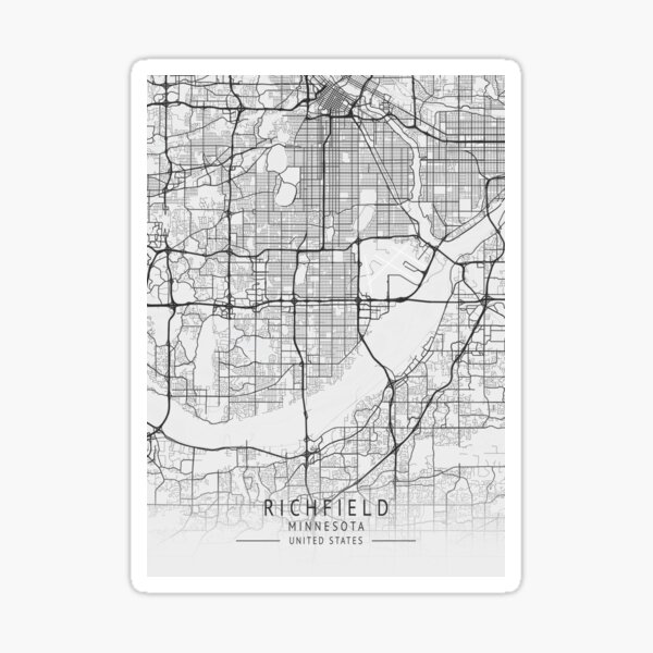 "Richfield - Minnesota - US Gray City Map" Sticker by ctmapprint ...