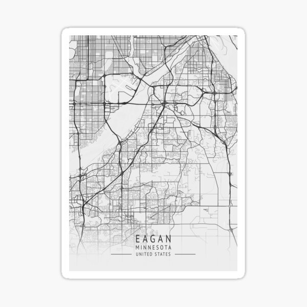 "Eagan - Minnesota - US Gray City Map" Sticker by ctmapprint | Redbubble