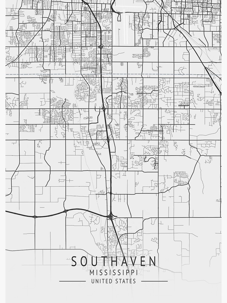 "Southaven - Mississippi - US Gray City Map" Sticker by ctmapprint ...