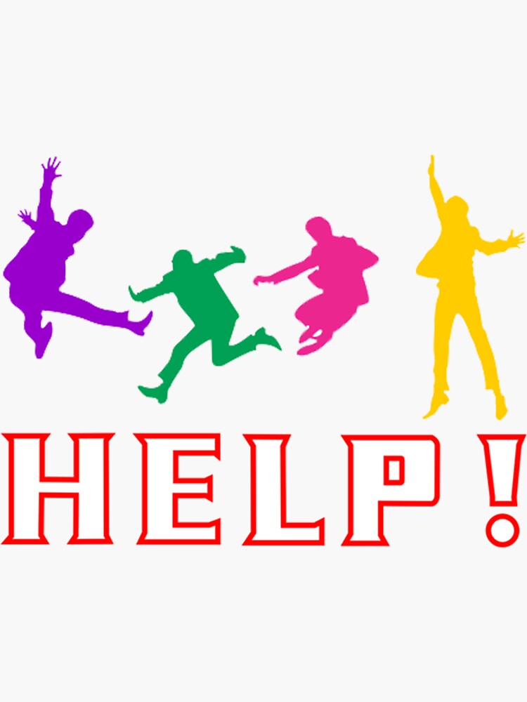 "Help Album Beatles Tribute Gift Fan" Sticker by ElinorAbbott | Redbubble